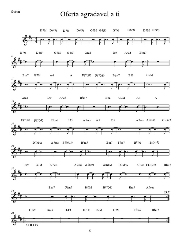 Oferta Agradavel A Ti - Guitar | PDF