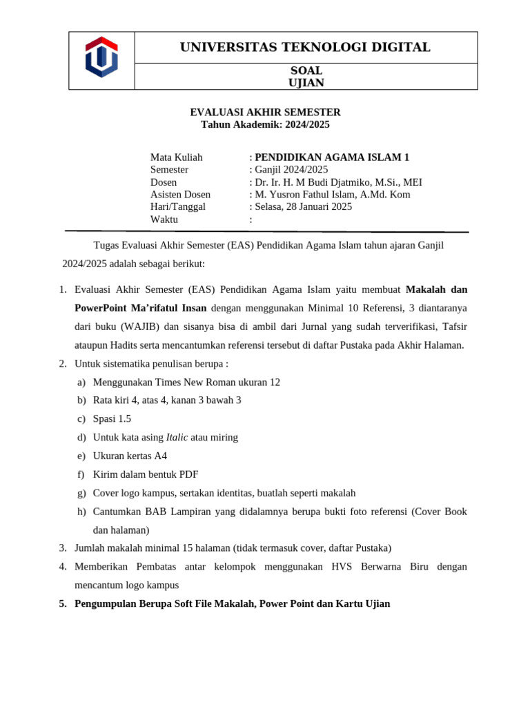 Eas Pai Ganjil 2024-2025 - 24ic2 | PDF
