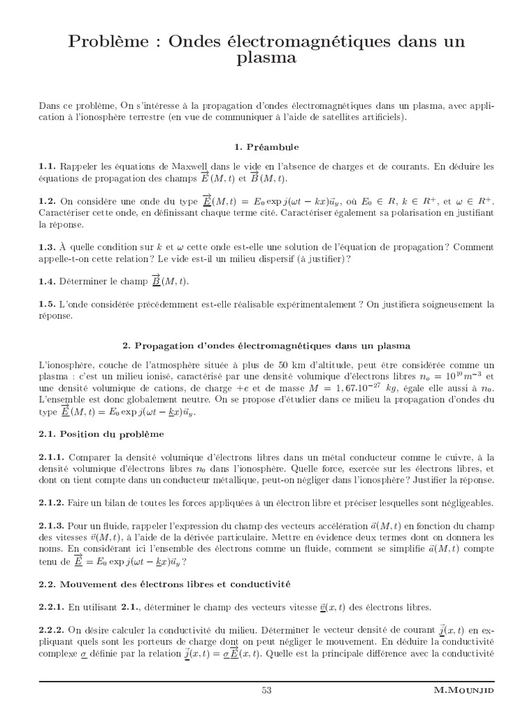3-Ondes Électromagnétiques Dans Un Plasma | PDF