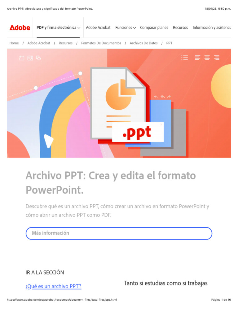 Archivo PPT: Abreviatura y Significado Del Formato PowerPoint. | PDF ...