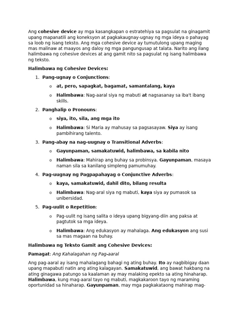 Ang Cohesive Device | PDF