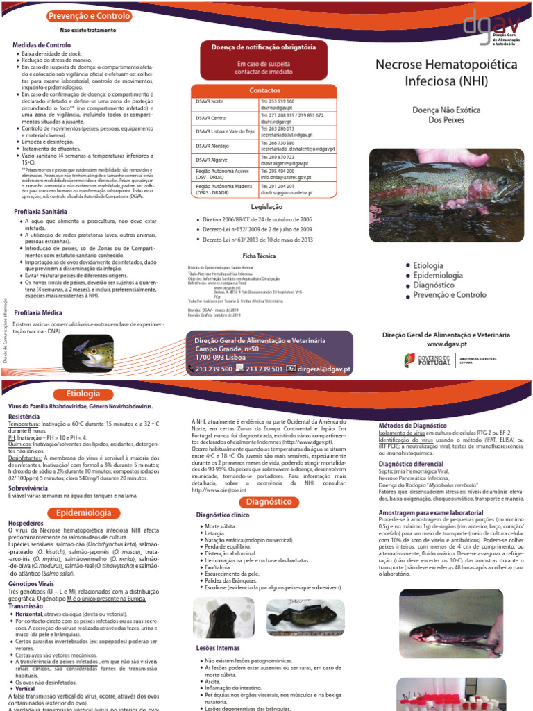 Folheto - Necrose Hematopoietica Infeciosa | PDF | Medicina Veterinária ...