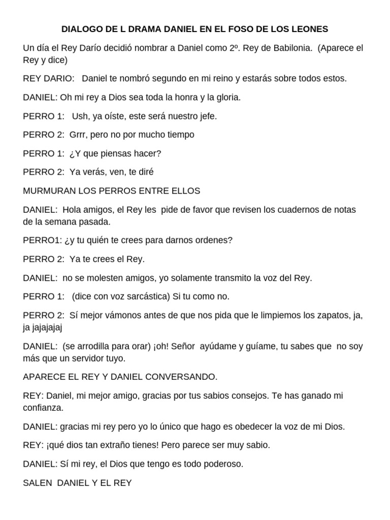 Drama de Daniel en el foso de leones | PDF