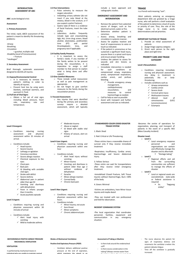 ABC and Triage | PDF | Emergency Department | Breathing