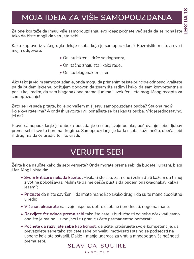 Radni List 3 - Lekcija 18 | PDF