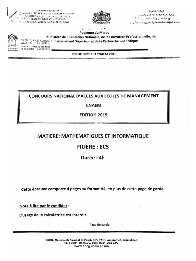 Cnaem Maths Ecs 2019 - 241204 - 145934 | PDF