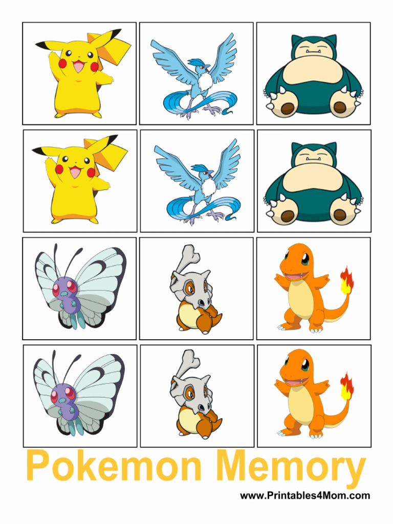 Pokemon Memory Game | PDF