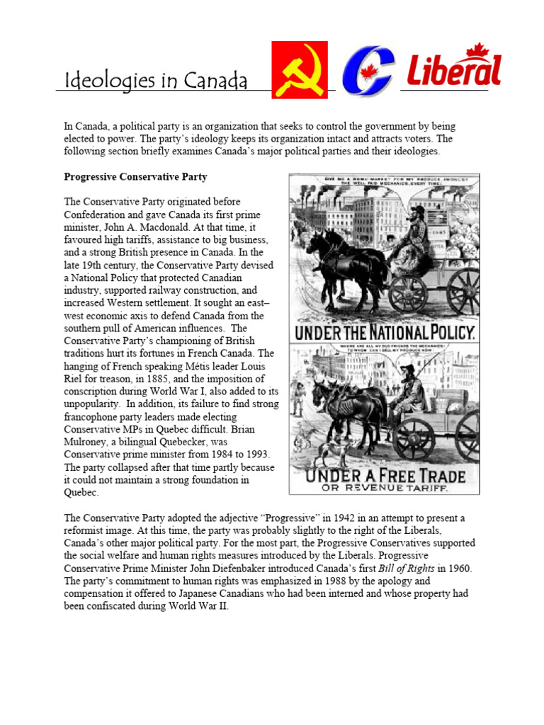 Canadian Political Party Ideologies | PDF | Government | Political Science