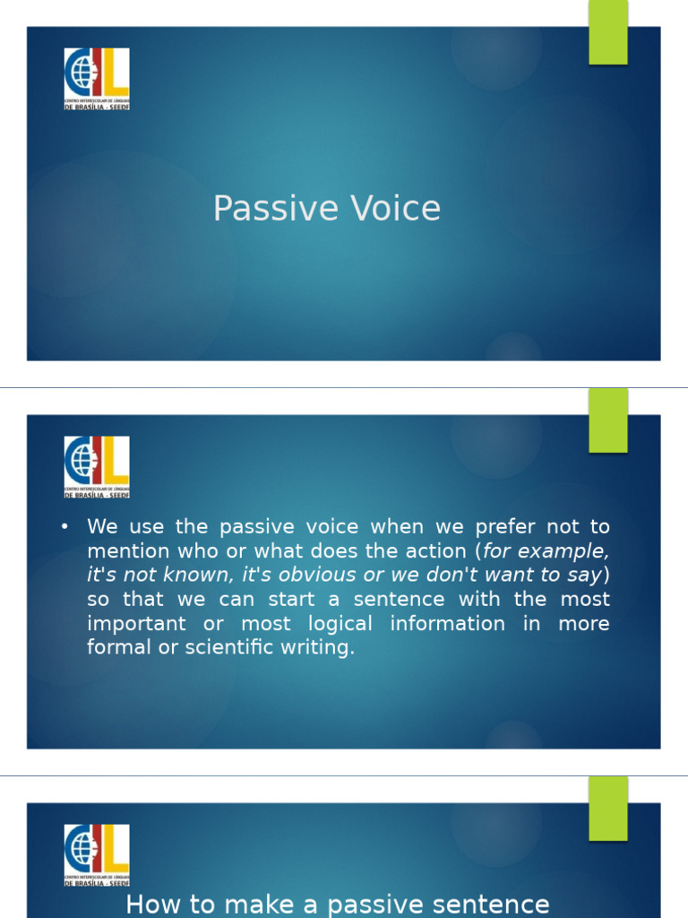 Understanding Passive Voice Usage | PDF