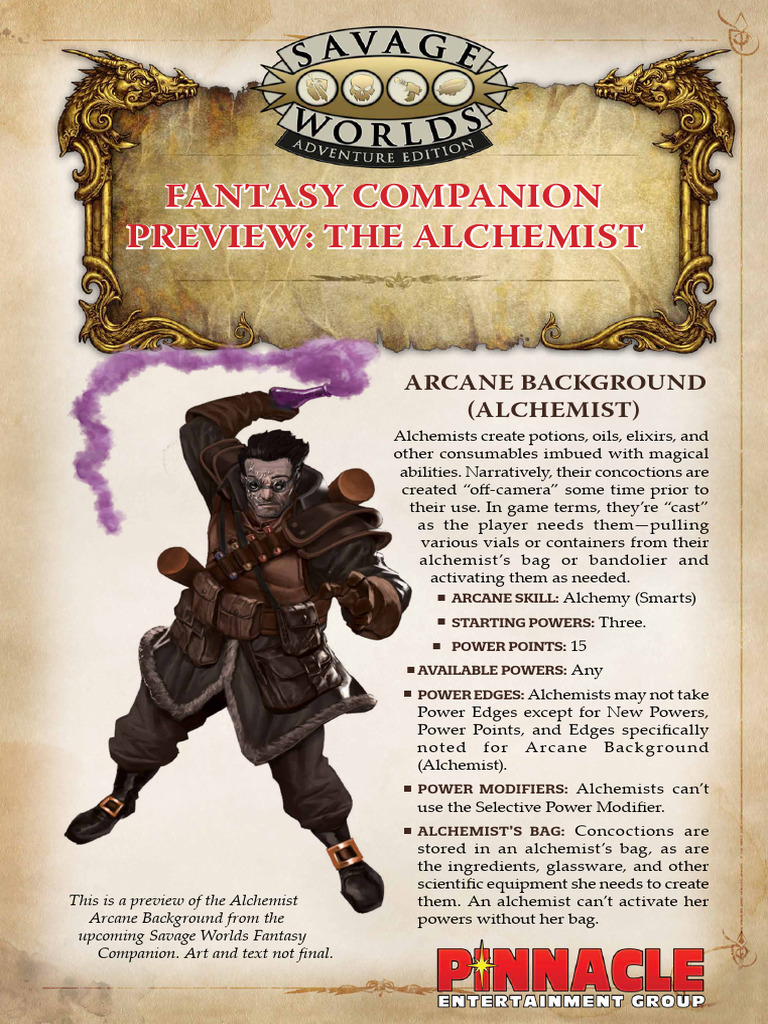 SW Fantasy Companion ALCHEMIST PREVIEW | PDF | Alchemy