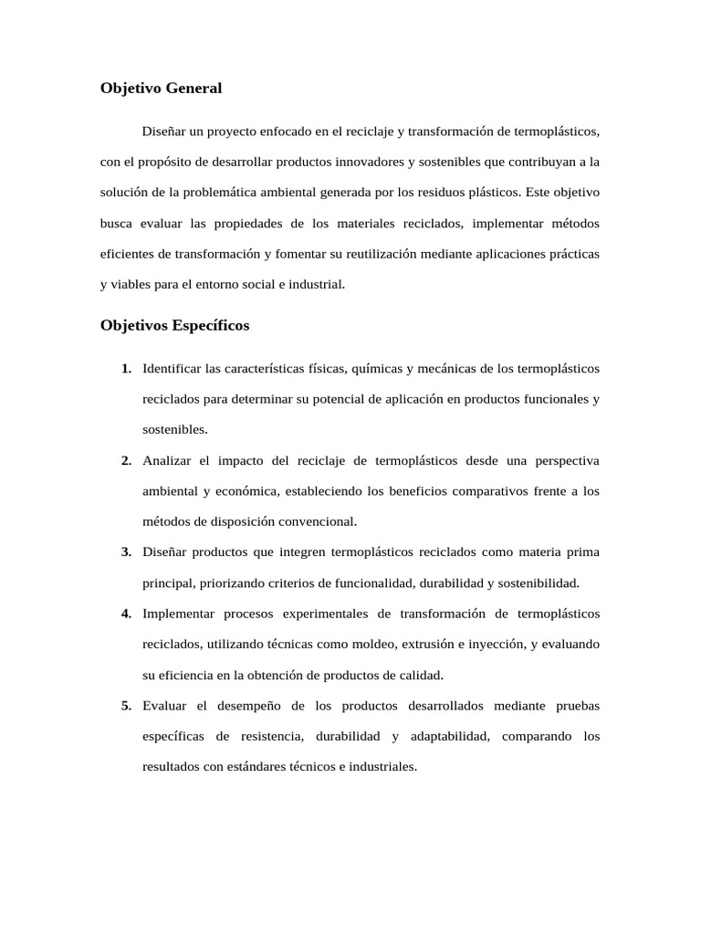 Proyecto Materiales Termoplasticos | PDF