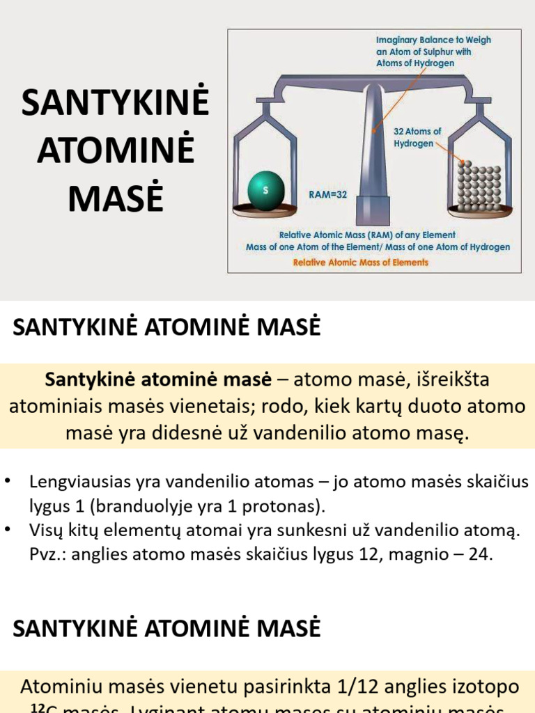 2.7-8 - Santykine Atomine Ir Molekuline Mases | PDF