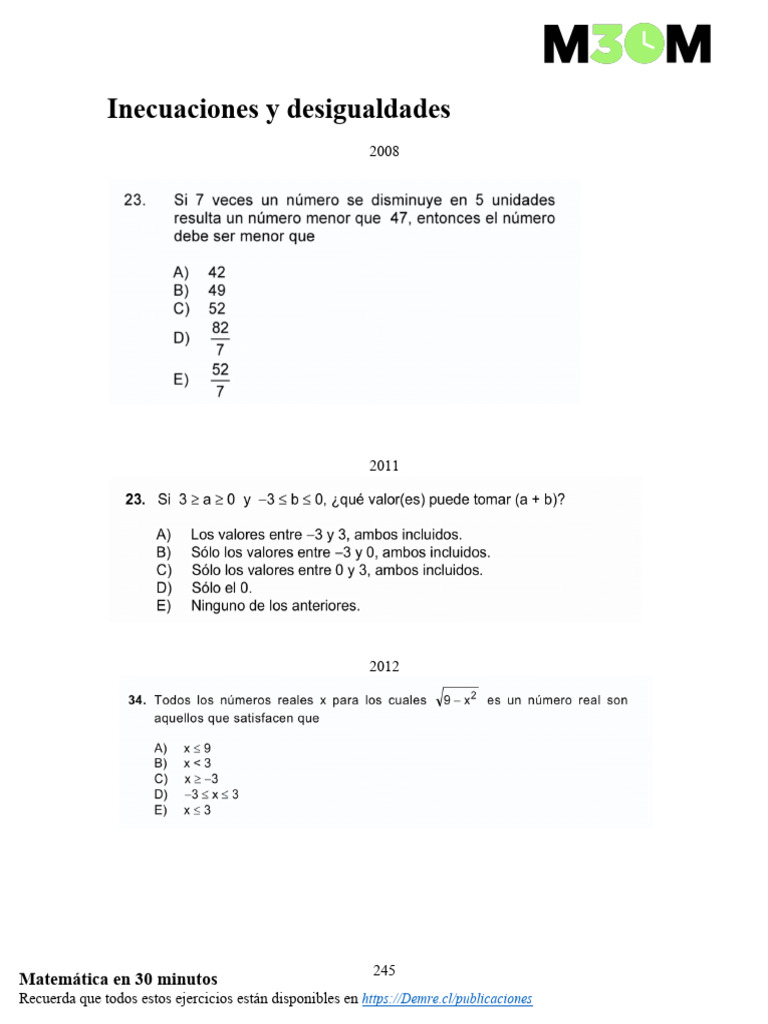 11 - Inecuaciones y Desigualdades | PDF