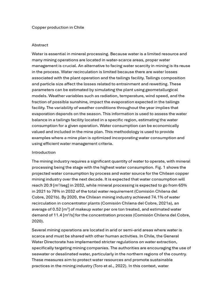 Water Management in Chilean Mining | PDF | Water | Mining
