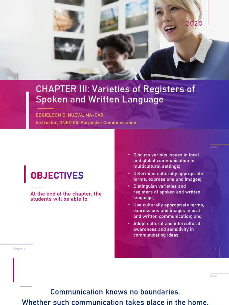 GNED 05 - Module 3 Varieties and Registers of Spoken and Written ...