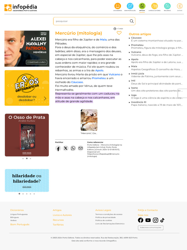 Mercúrio: Deus da Mitologia Romana | PDF