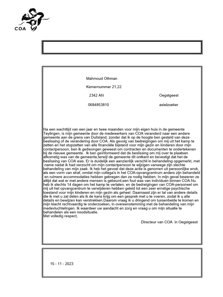 klachtenformulier-coa | PDF