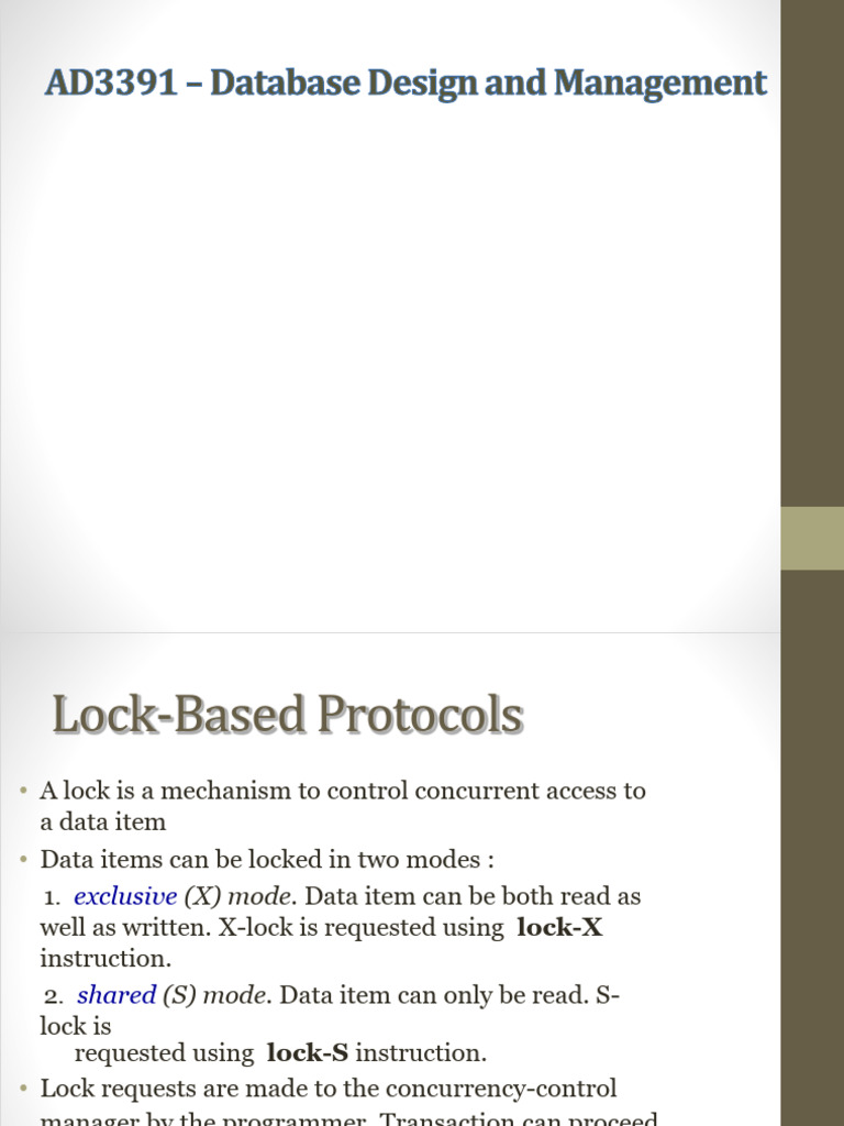 Two Phase Locking Protocol | PDF | Data Management | Distributed Computing
