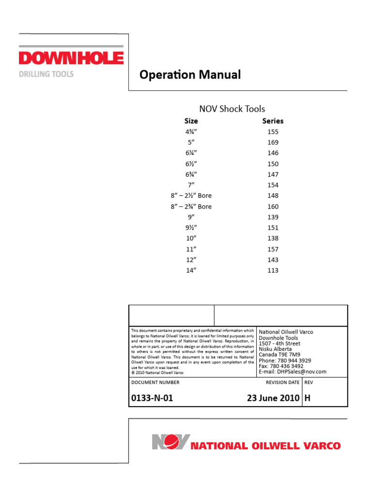 Operation Manual For NOV Shock Tools Updated Version | PDF