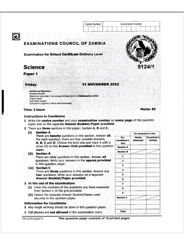 G12 Science 2022 P1 | PDF