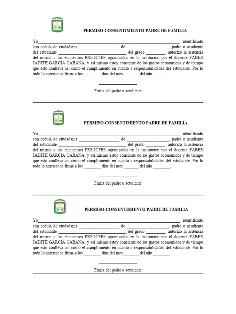 fomato de permiso | PDF
