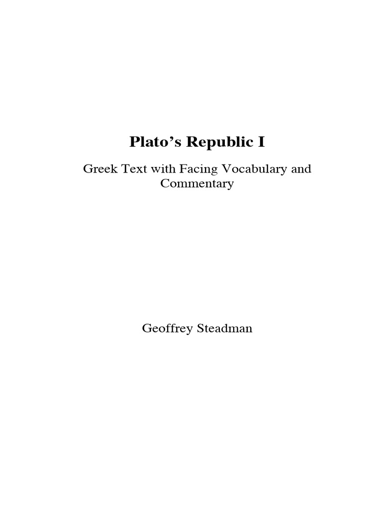 Plato Republic Book I | PDF | Socrates | Plato
