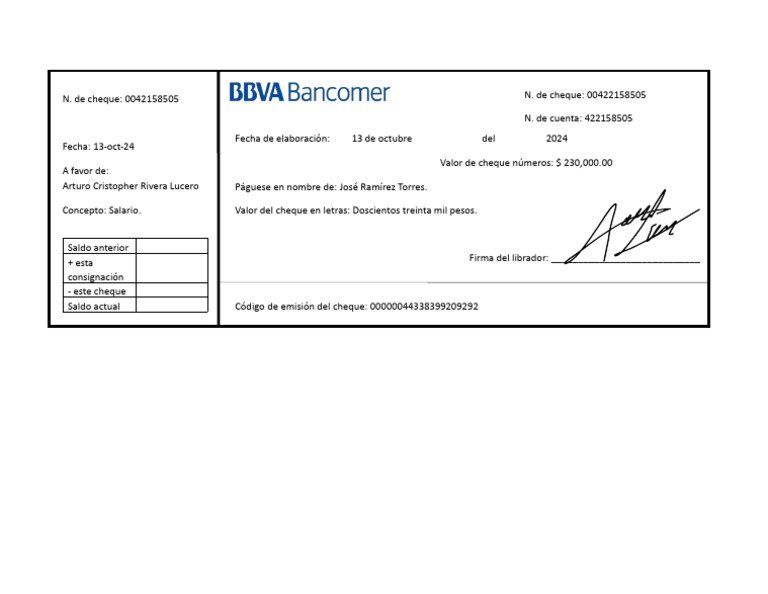 Formato de Cheque | PDF