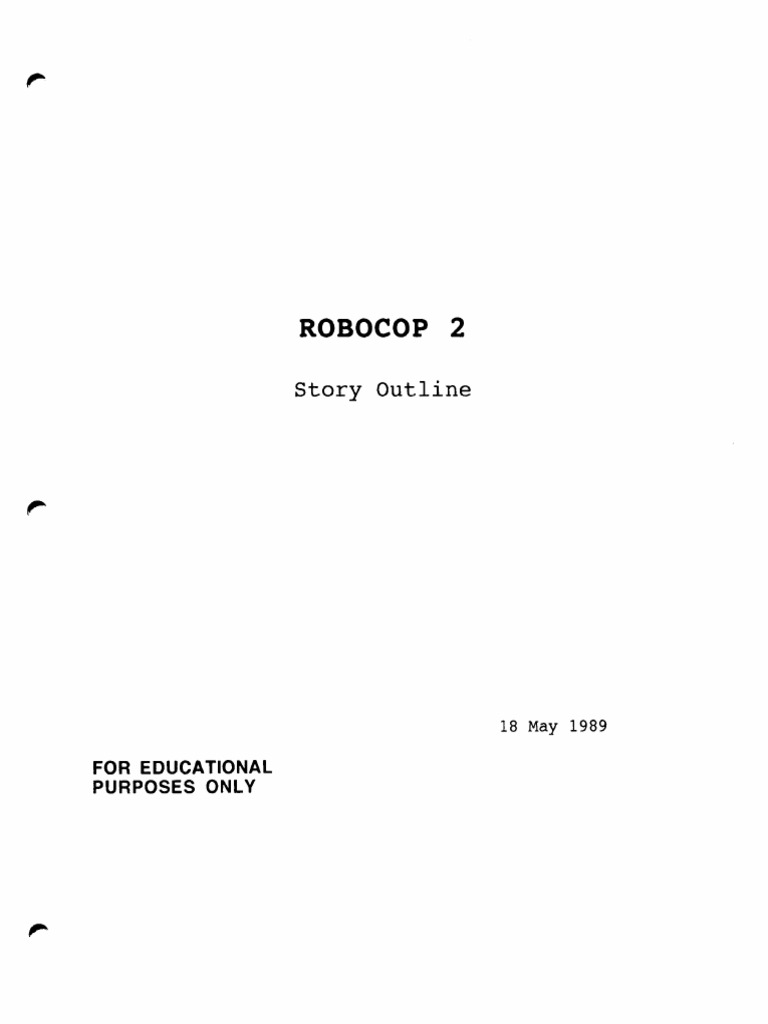 Robocop 2 Outline 2 942 | PDF