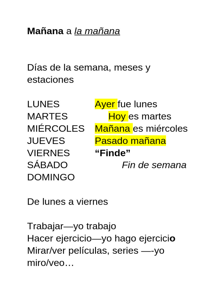 DÍAS, MESES, ESTACIONES (1) | PDF