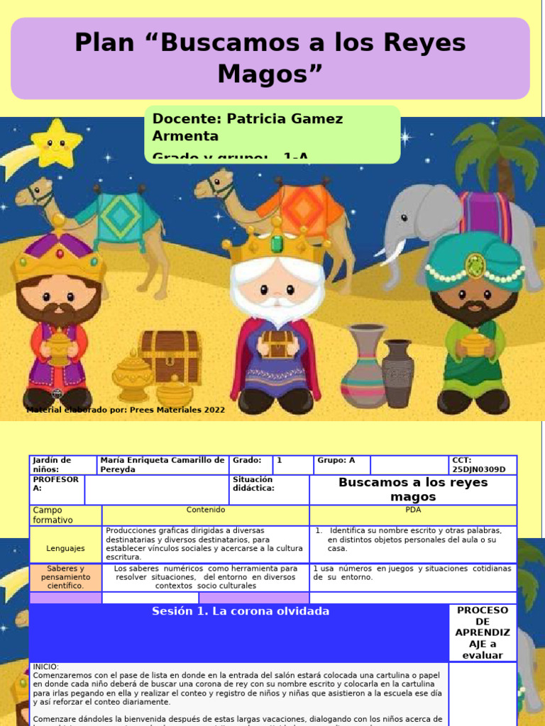 Actividades Didácticas Reyes Magos 1-A | PDF | Reyes Magos