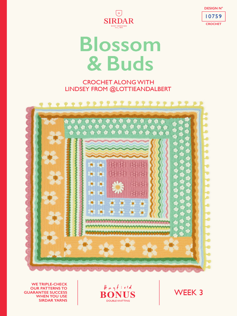 10759 Blossom Buds Week 3 | PDF | Crochet | Yarn