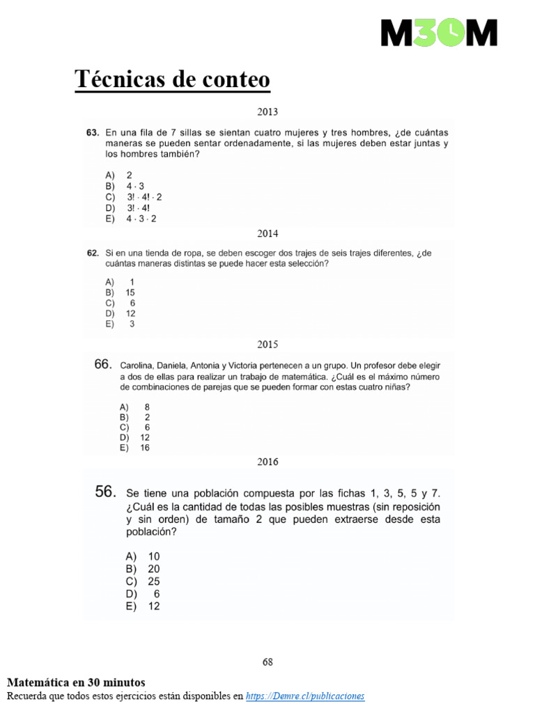 8 - Técnicas de Conteo | PDF
