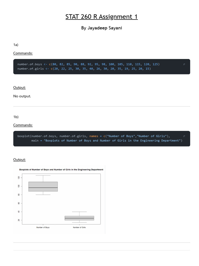 R Assignment 1 | PDF | Data Analysis | Statistical Theory