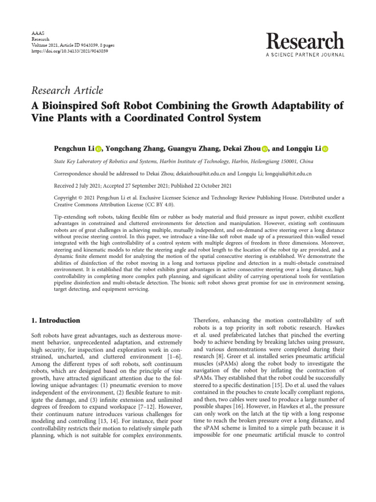 A Bioinspired Soft Robot Combining the Growth Adaptability of Vine ...