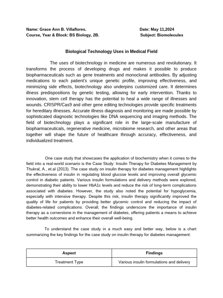 Villaflores Biomolecules Project | PDF | Diabetes Management | Diabetes