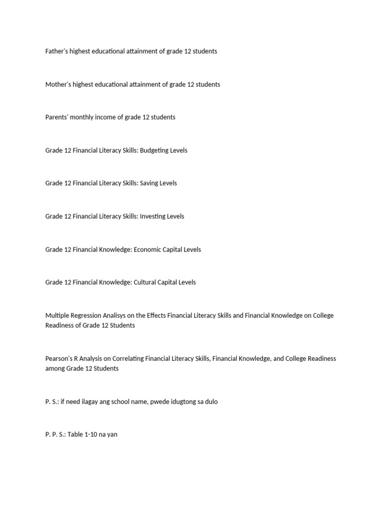 Title Table Mwehehe | PDF