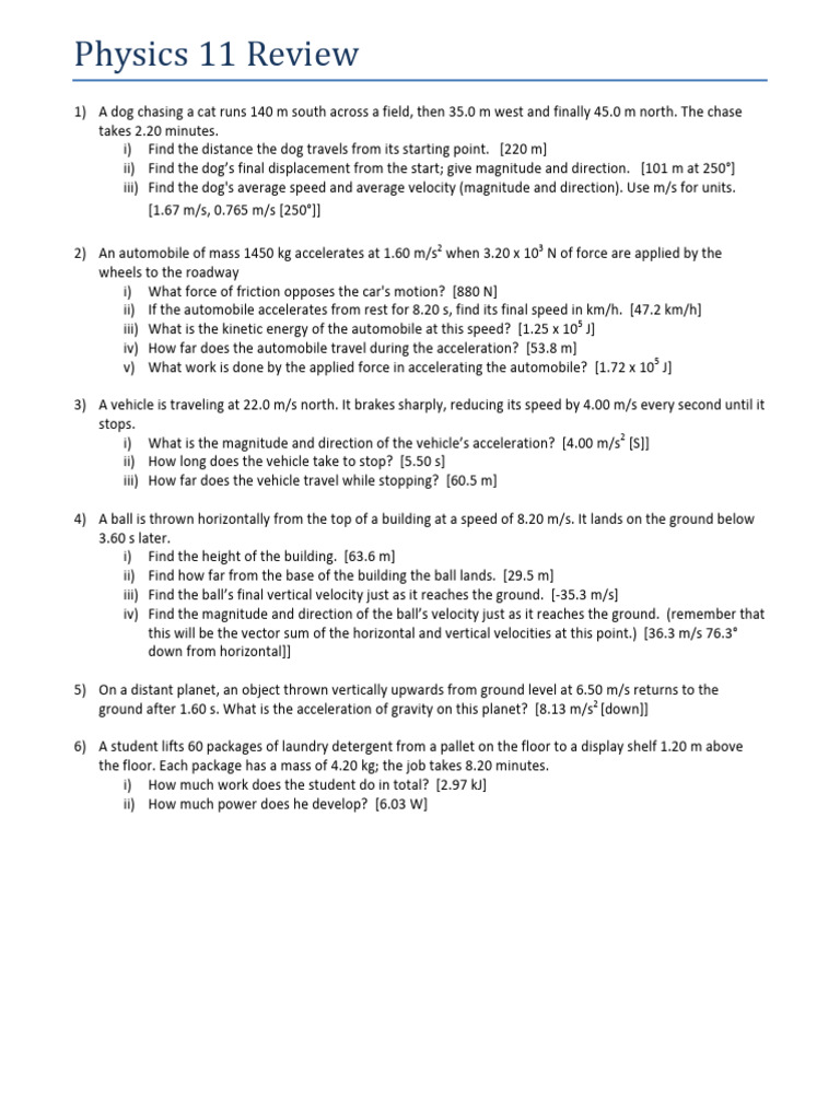 Physics Final Exam Review 2 | PDF | Force | Friction