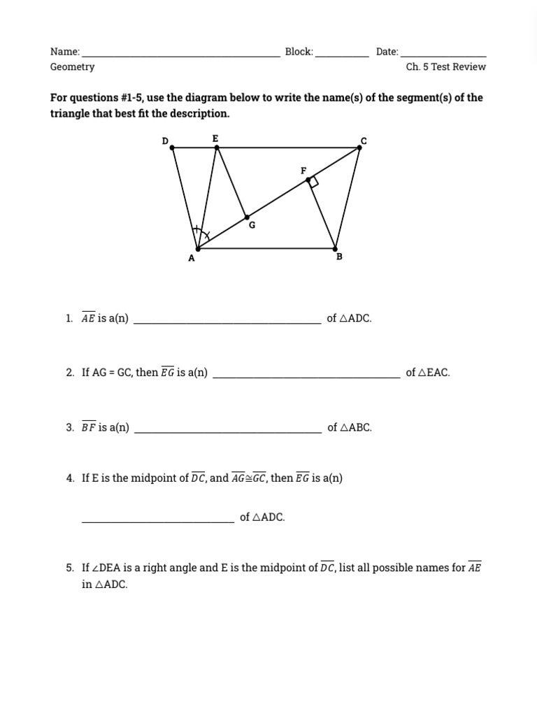 TEZA Ch. 5 Review Worksheet | PDF