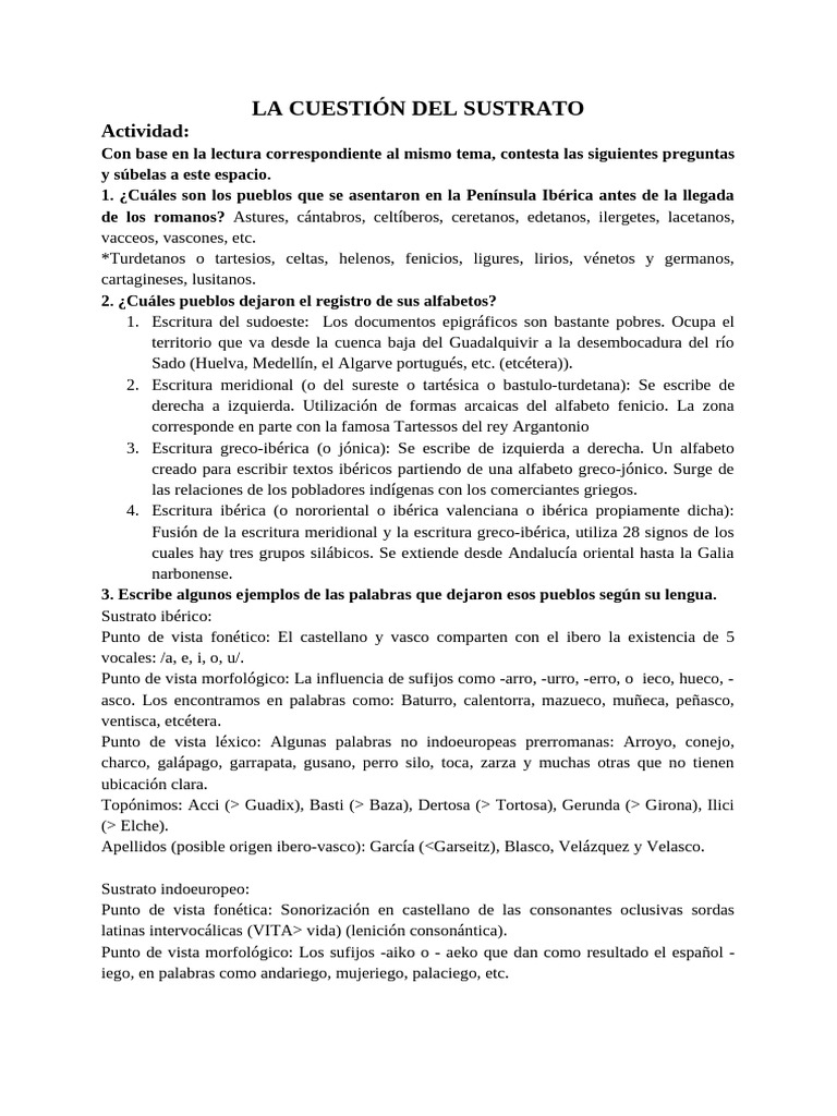 La Cuestión Del Sustrato | PDF | Lenguas de Europa | Europa antigua