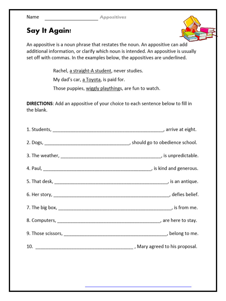 Understanding Appositives in Sentences | PDF