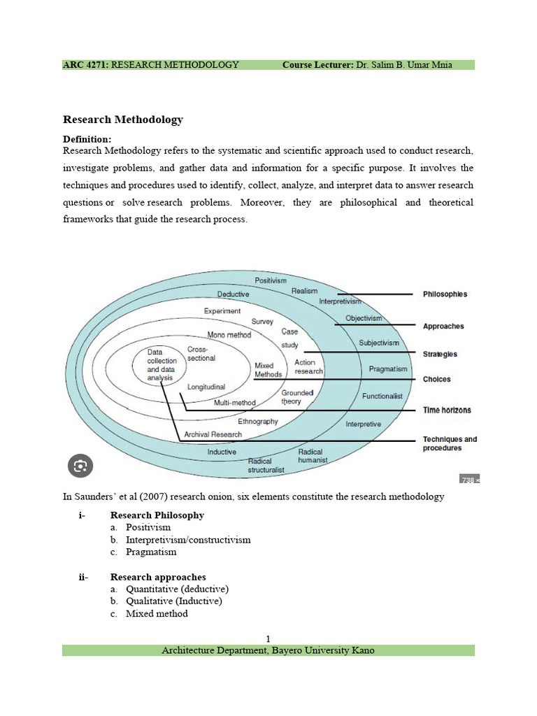 R Methodology Note Arc 4271 | PDF | Methodology | Quantitative Research