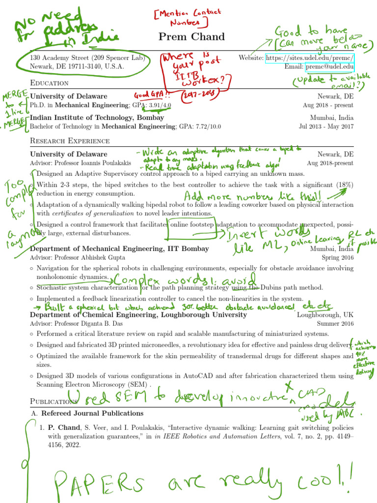 Prem Chand CV Jun 4 240114 221502 | PDF | Robotics | Engineering