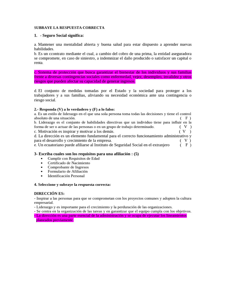 Repaso de Fol | PDF | Seguro | Liderazgo