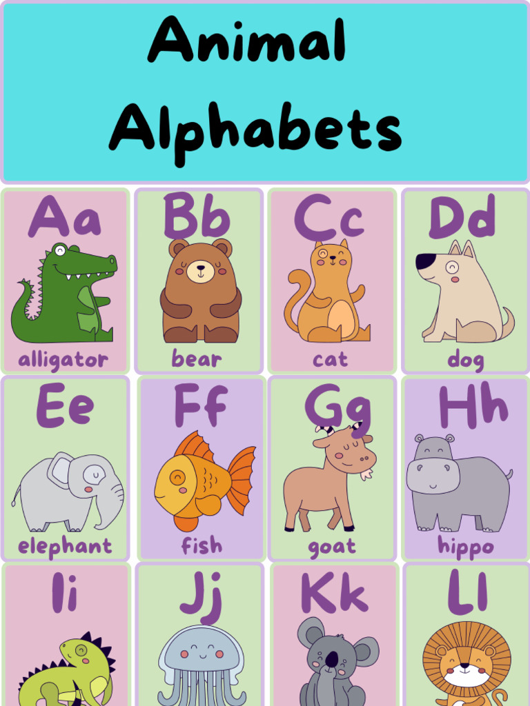 Animal Alphabet Flashcards | PDF