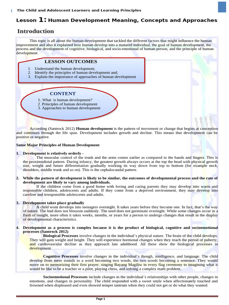 Lesson-1-3 | PDF | Child Development | Learning