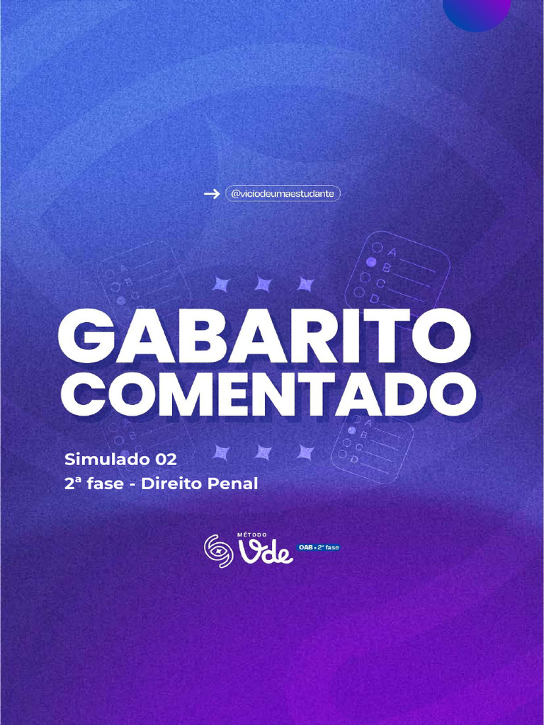 Gabarito Comentado - Simulado 02 | PDF | Propriedade intelectual | Crimes