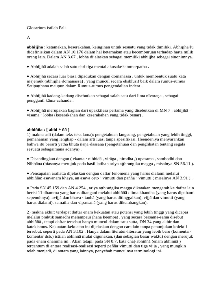 Glosarium Istilah Pali | PDF