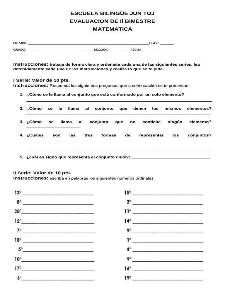 Mate Tercero Evaluacion | PDF