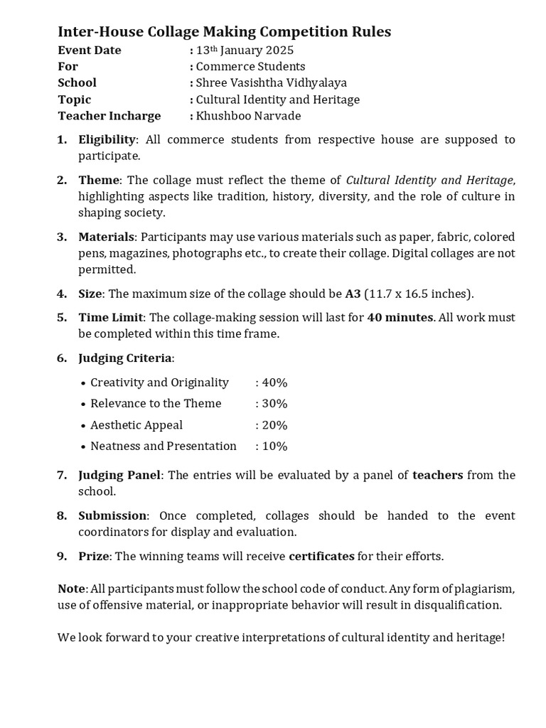 Collage Making Competition | PDF