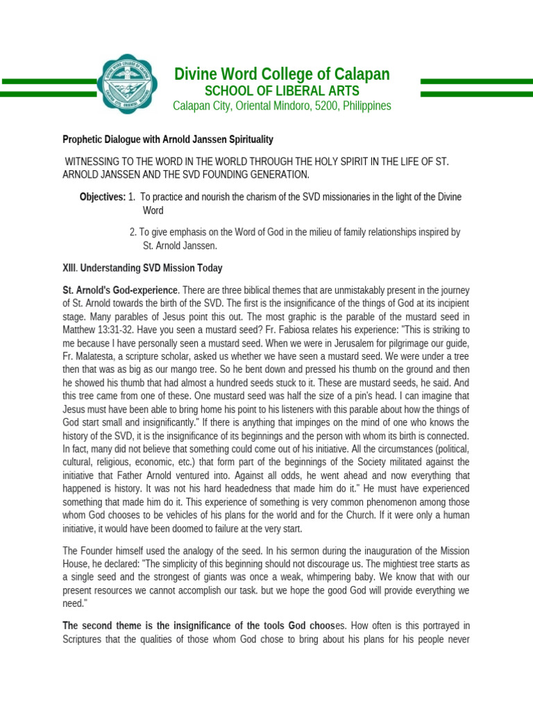 SVD-Module 10 Understanding SVD Mission 2 | PDF | Christian Mission | Jesus